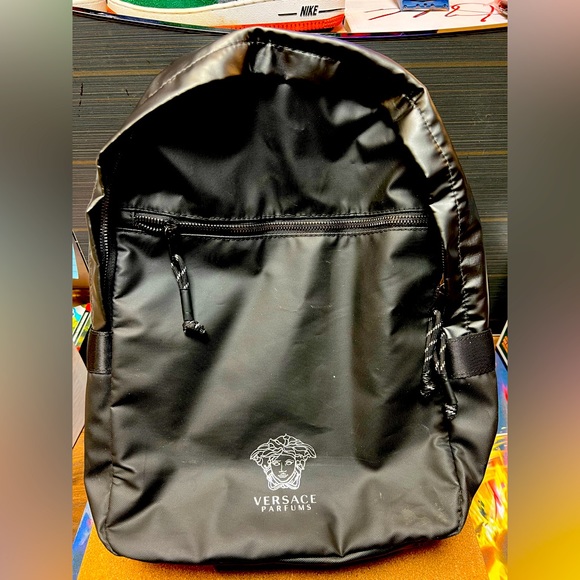 Versace | Bags | Authentic Versace Travel Backpack Black Silver Versace ...